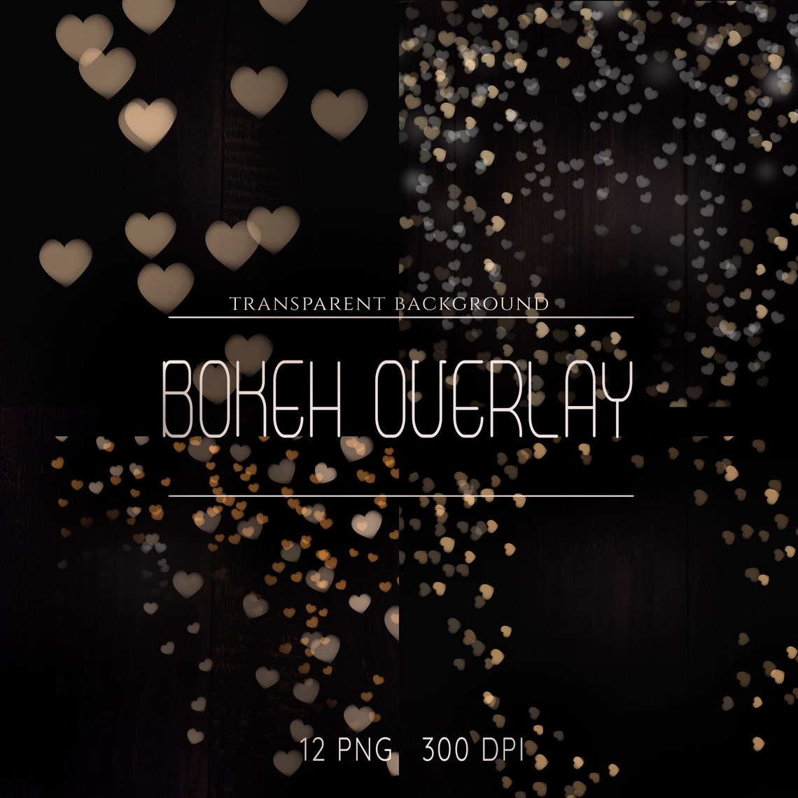 Hearts Bokeh Clipart Bokeh Overlays Bokeh Confetti Borders - Etsy