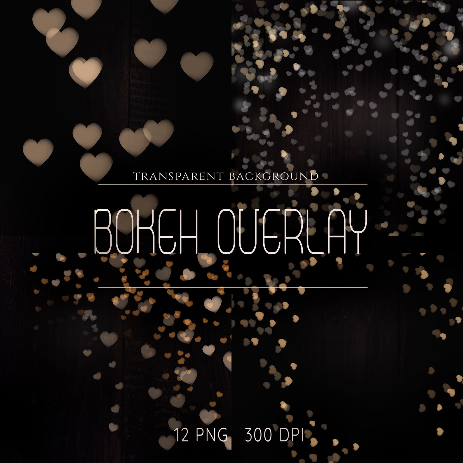Hearts Bokeh Clipart Bokeh Overlays Bokeh Confetti Borders - Etsy