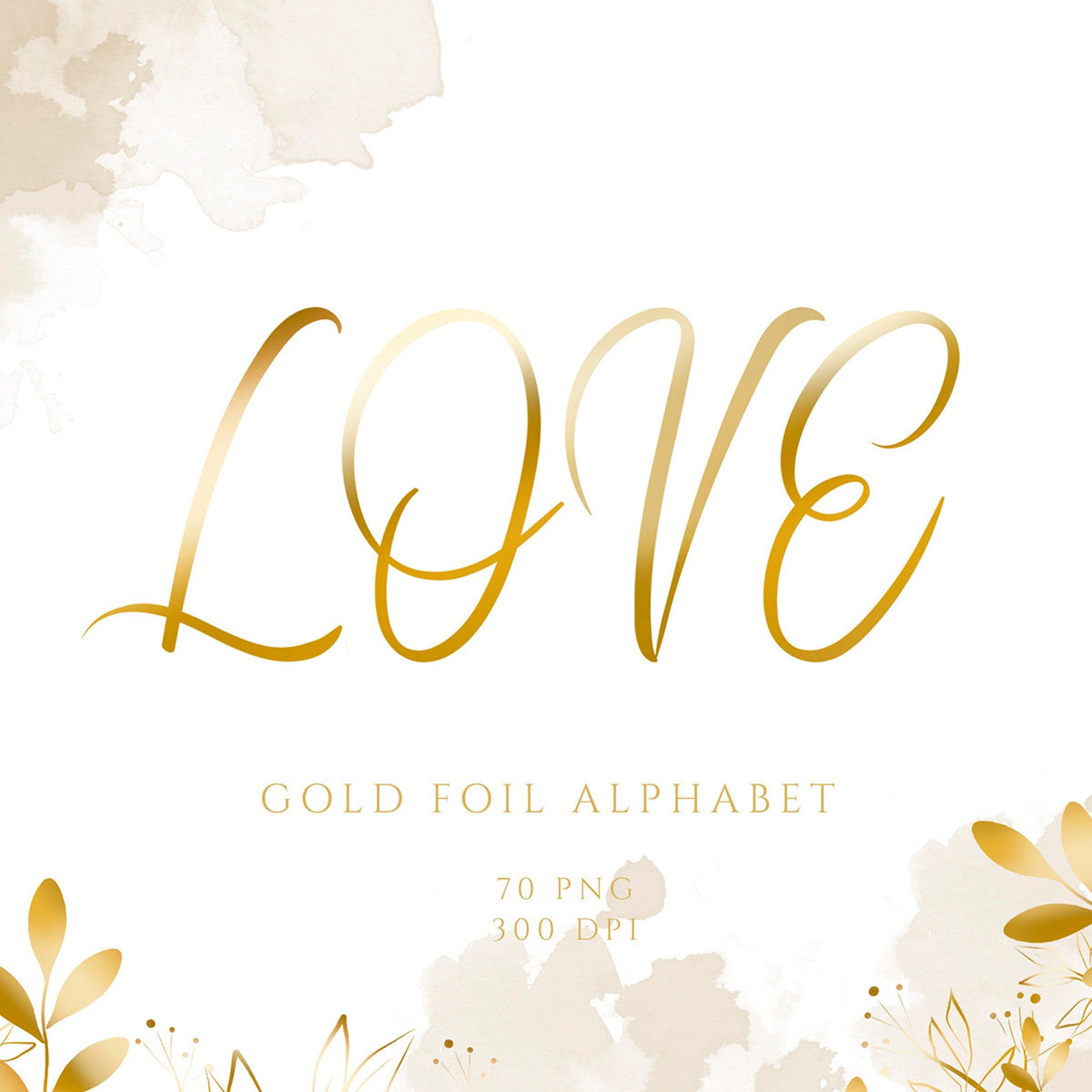 Gold Foil Alphabet Gold Letters Clipart Metallic Font Clip - Etsy