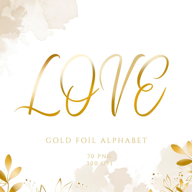 Gold Metallic Letters Clipart
