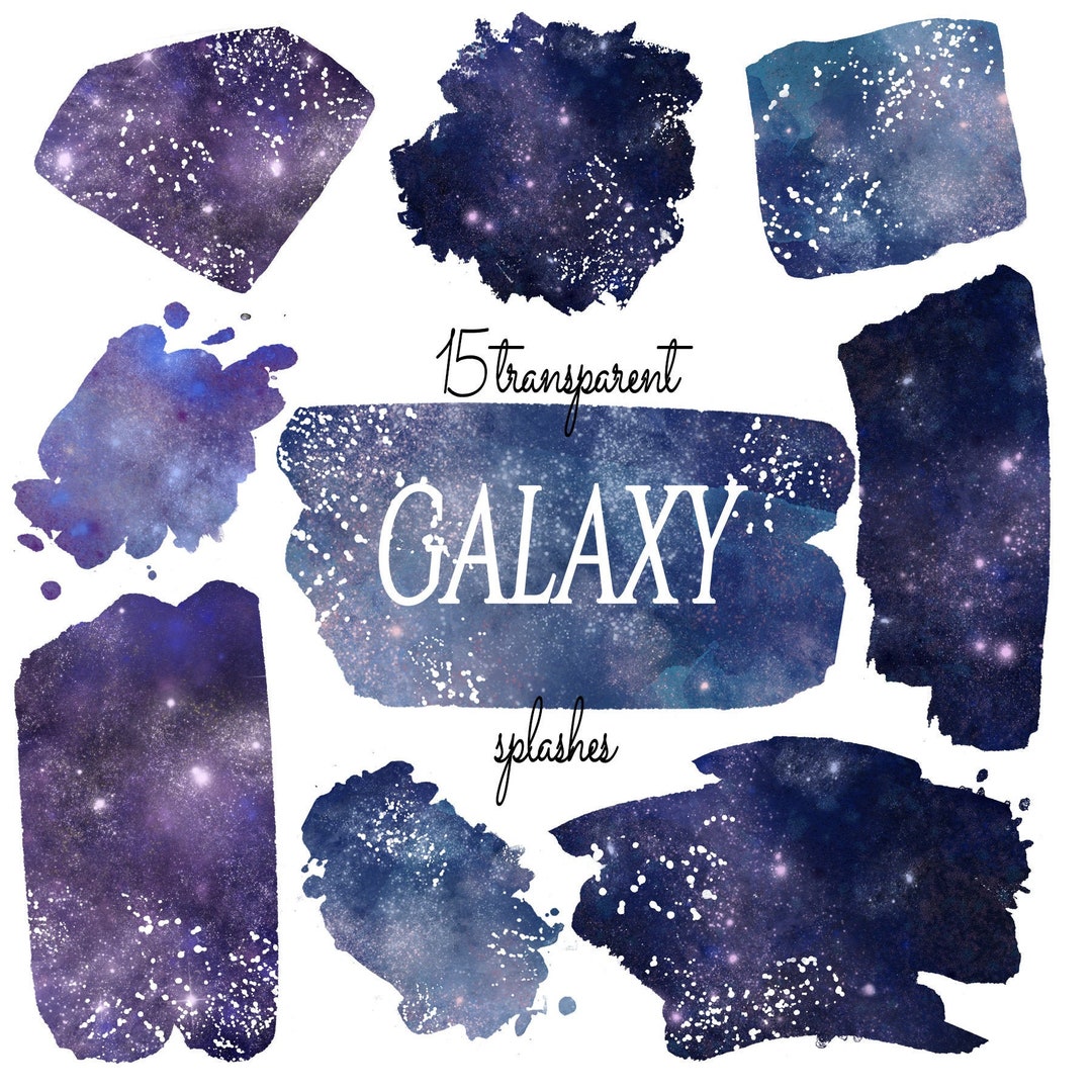 Galaxy Splash Clipart, Space Brush Strokes, Space Splashes, Galaxy ...