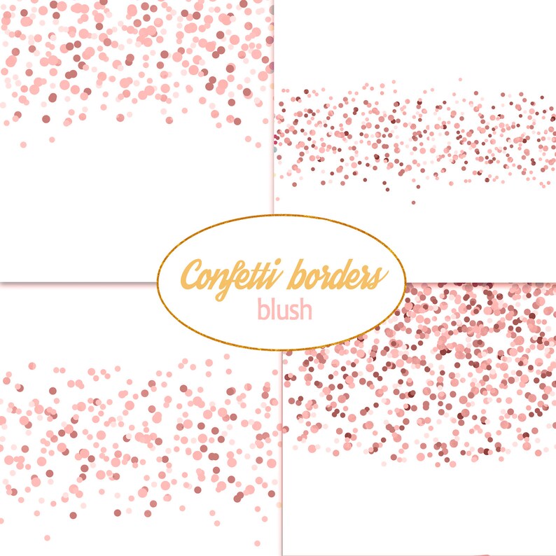 Watercolor Blush Confetti Pink Confetti Clipart Blush Party | Etsy