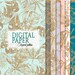 Emerald Digital Paper Set, Gold Foil Flowers, Deep Green Watercolor ...