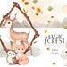 Watercolor Forest Animals Clip Art, Woodland Animals Clipart, Fox ...