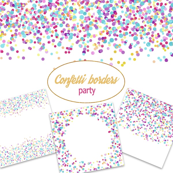 Purple Confetti Border Svg - Etsy