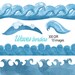 Watercolor Water Wave Clipart, Blue Waves Clip Art, Waves Borders ...