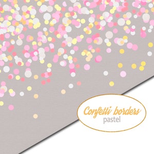 Watercolor Pink Confetti Clipart, Confetti Overlays, Confetti Border ...