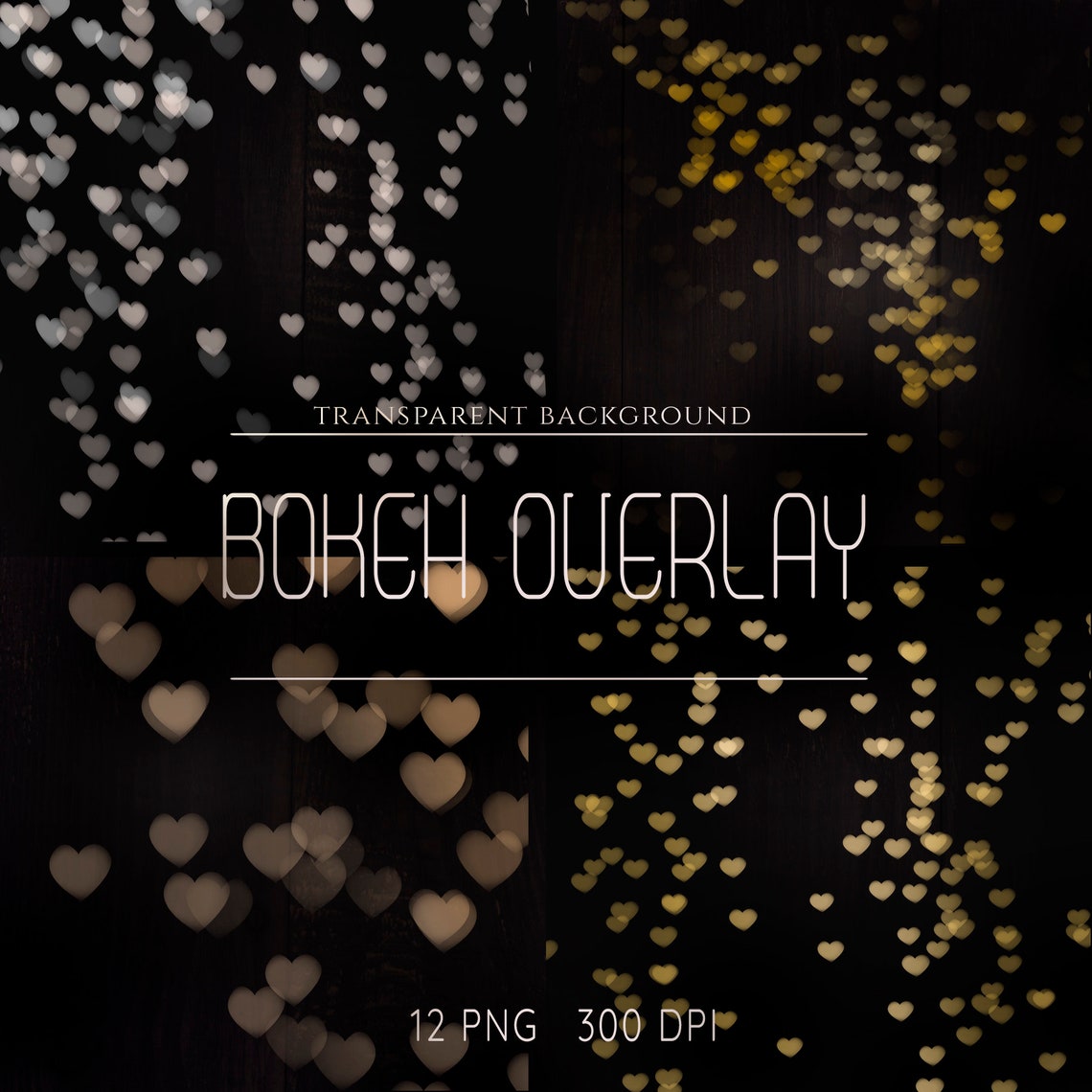 Hearts Bokeh Clipart Bokeh Overlays Bokeh Confetti Borders - Etsy