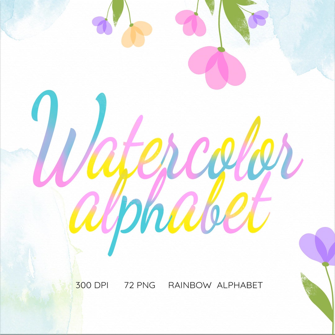 Rainbow Watercolor Letters Clipart, Rainbow Alphabet Clip Art, Rainbow ...