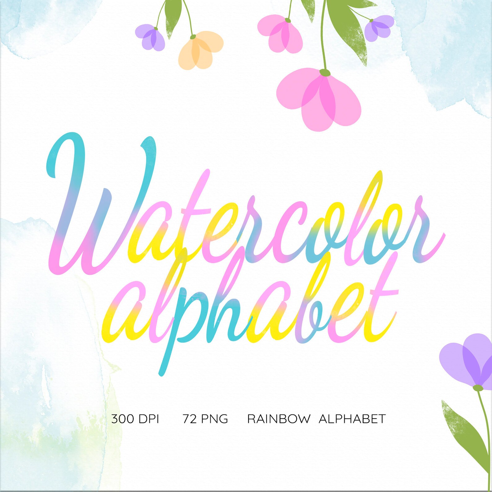 Rainbow Watercolor Letters Clipart Rainbow Alphabet Clip Art - Etsy