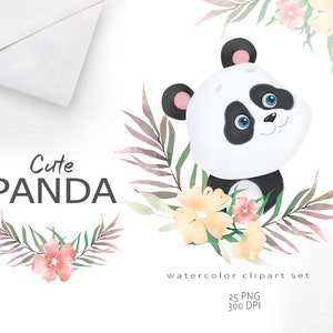 Baby Panda Clipart, Tropical Animals, Watercolor Panda, Nursery Clip ...