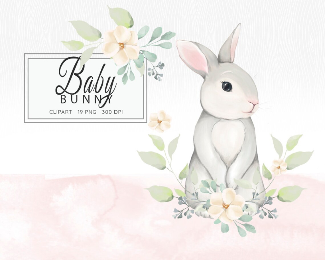 Watercolor Baby Bunnies Clipart Little Animals Watercolor - Etsy