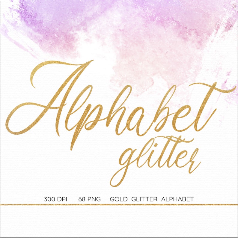 Gold Alphabet Clipart Letters Clip Art Gold Glitter Font - Etsy
