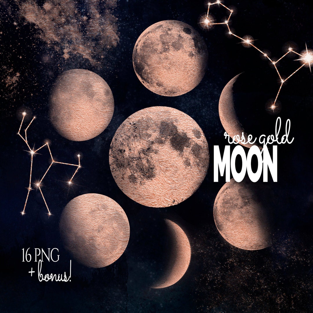 Moon Clipart, Galaxy Clipart, Moon Phases Clipart, Full Moon, Night Sky ...