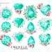Emerald Clipart, Watercolor Diamonds, Floral Sapphire Clip Art, Jewels ...
