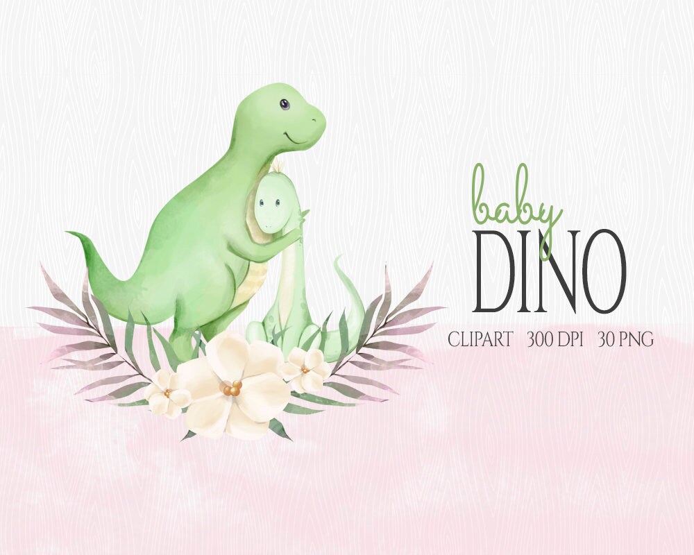 Baby Dinosaur Clipart Watercolor Dinosaurs Children Animals | Etsy Canada
