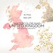 Watercolor United Kingdom Map Floral Maps Clipart Pink UK - Etsy