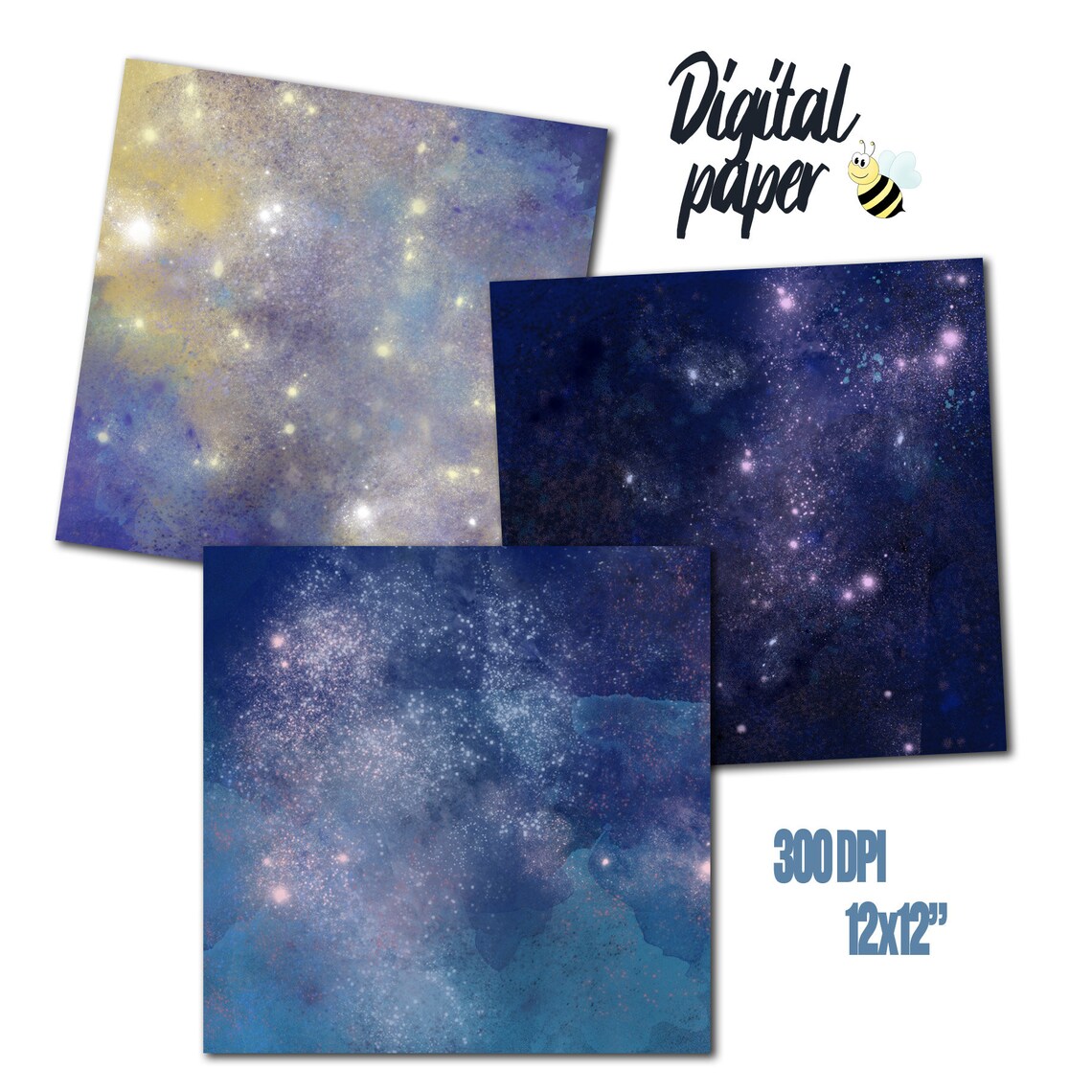 Space Digital Paper Night Skies Backgrounds Galaxy Digital - Etsy