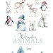 Watercolor Winter Animals Clipart: Arctic Christmas PNG (digital ...