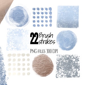 Winter Brush Strokes Clipart, Silver Foil Brush Strokes, Ice Blue ...