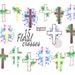 Watercolor Crosses, Floral Cross Clipart, Wood Cross, Baptism, Holy ...