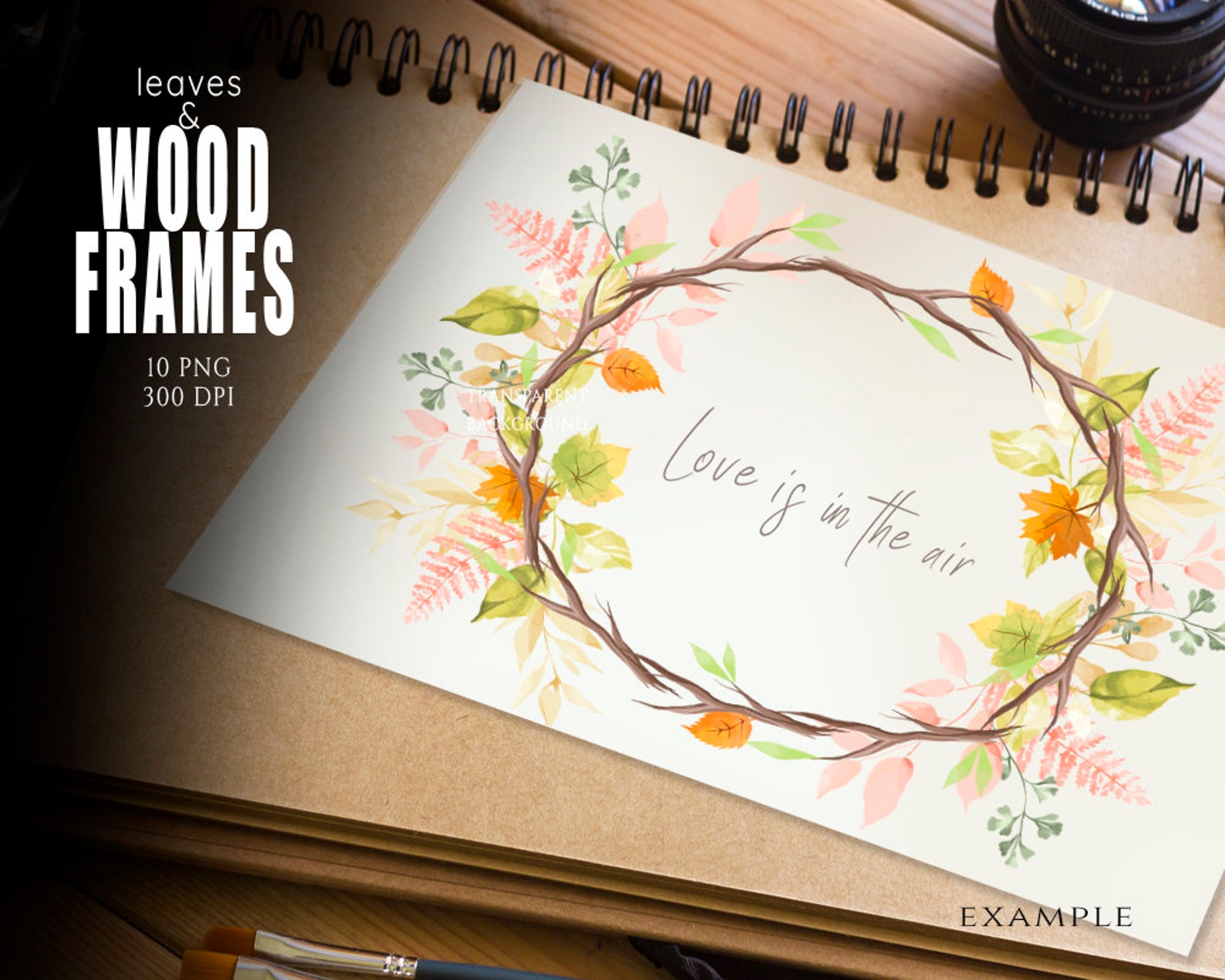Watercolor Woodland Frames Wood Frames Clipart Leaves - Etsy UK