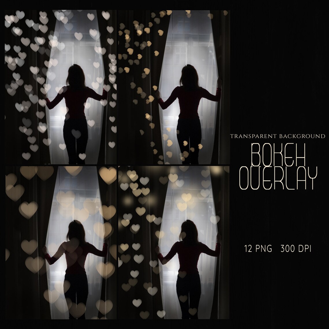 Hearts Bokeh Clipart Bokeh Overlays Bokeh Confetti Borders - Etsy