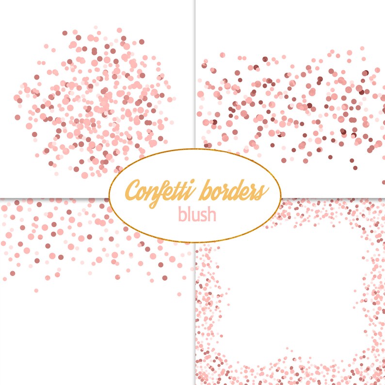 Watercolor Blush Confetti Pink Confetti Clipart Blush Party | Etsy