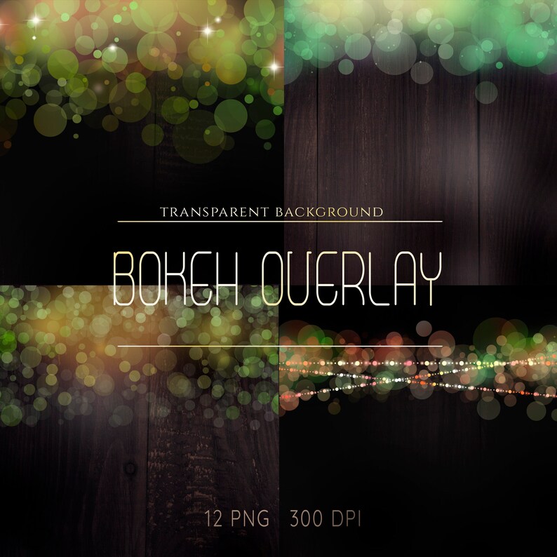 Christmas Bokeh, String Lights Clipart, Bokeh Confetti Borders, Bokeh ...