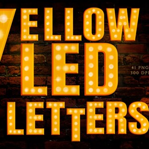 Marquee Lights Letters, Yellow Marquee Alphabet Clipart, Marquee Font ...