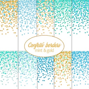 Confetti Border Clipart 20 PNG, Glitter Confetti Clip Art, Watercolor ...
