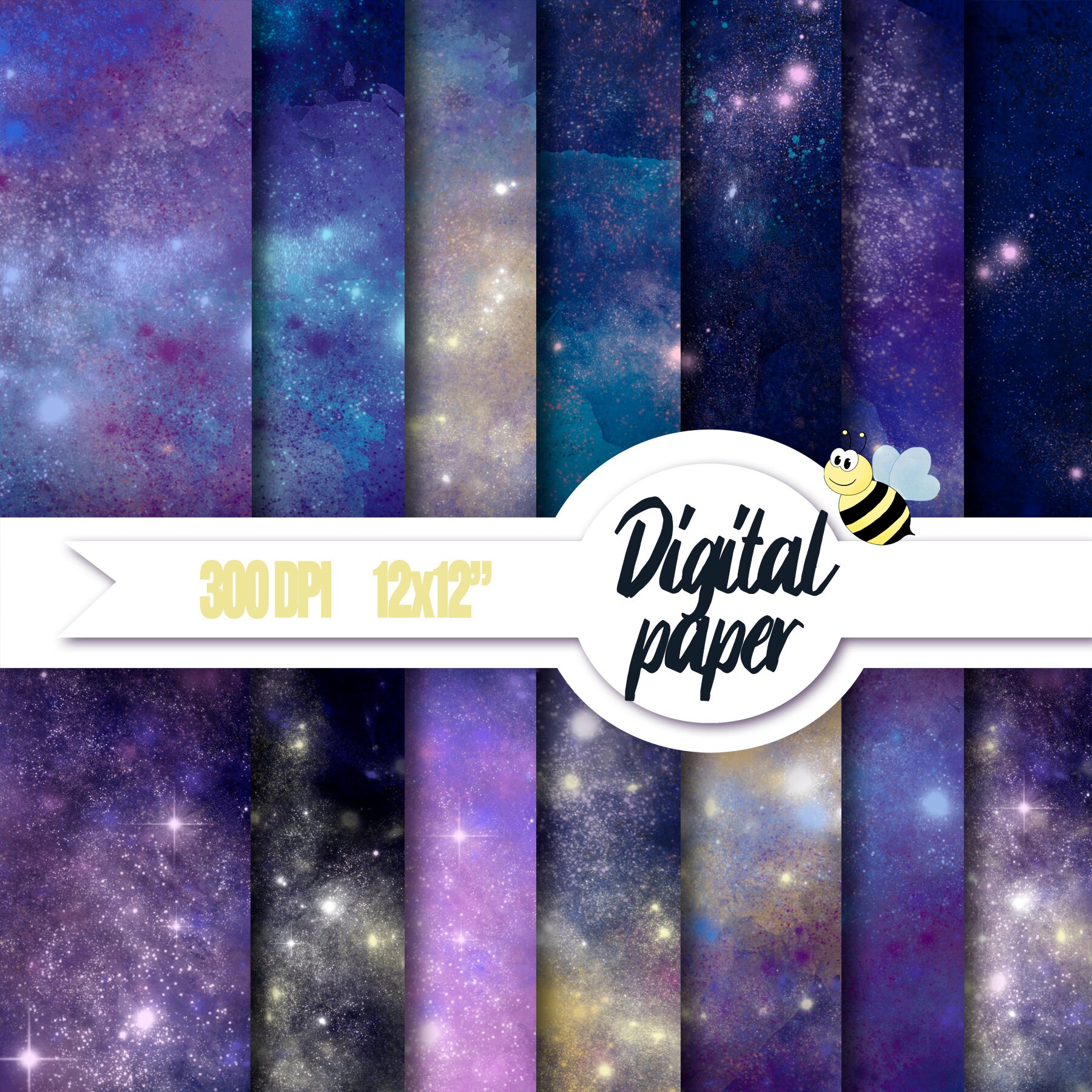 Space Digital Paper Night Skies Backgrounds Galaxy Digital - Etsy