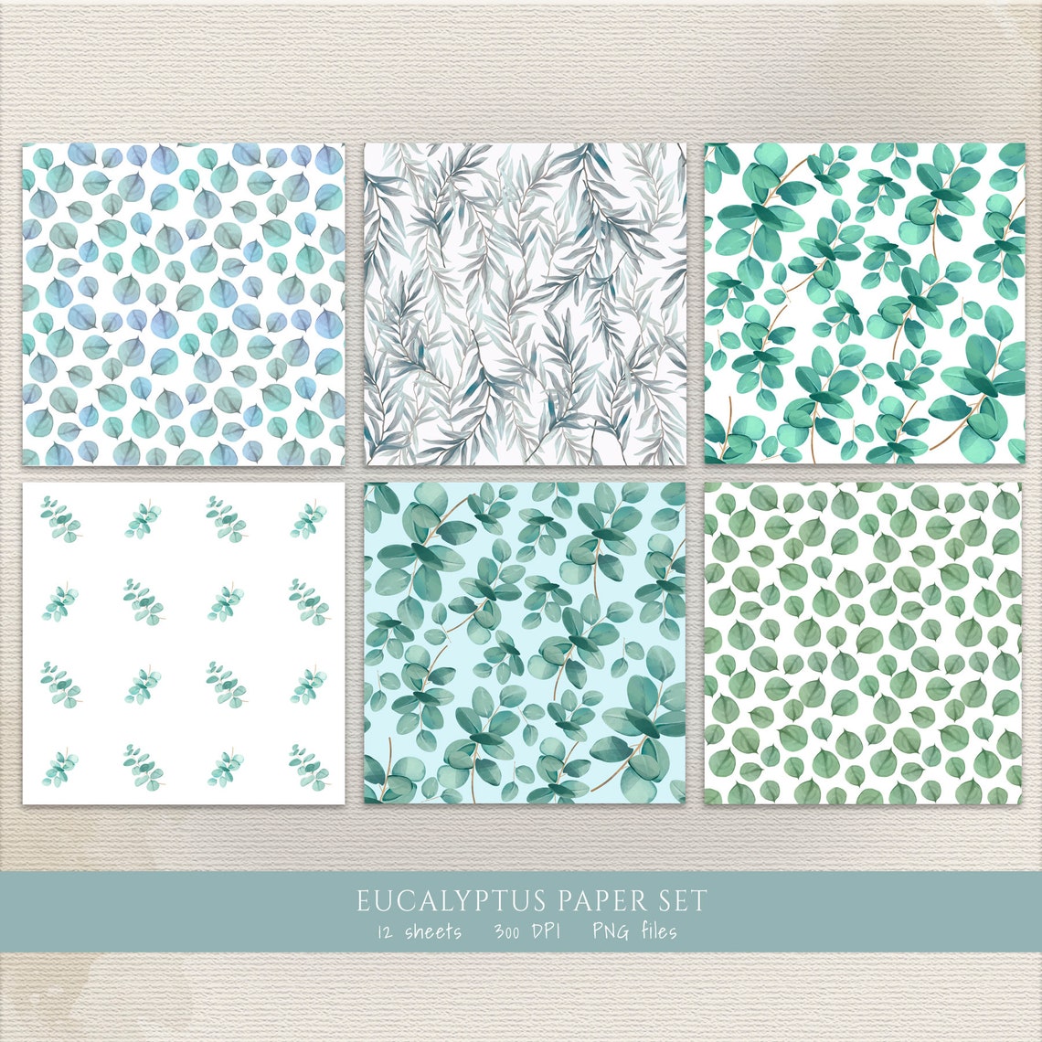 Seamless Eucalyptus Digital Paper Floral Seamless Eucalyptus - Etsy