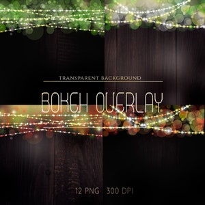 Christmas Bokeh, String Lights Clipart, Bokeh Confetti Borders, Bokeh ...