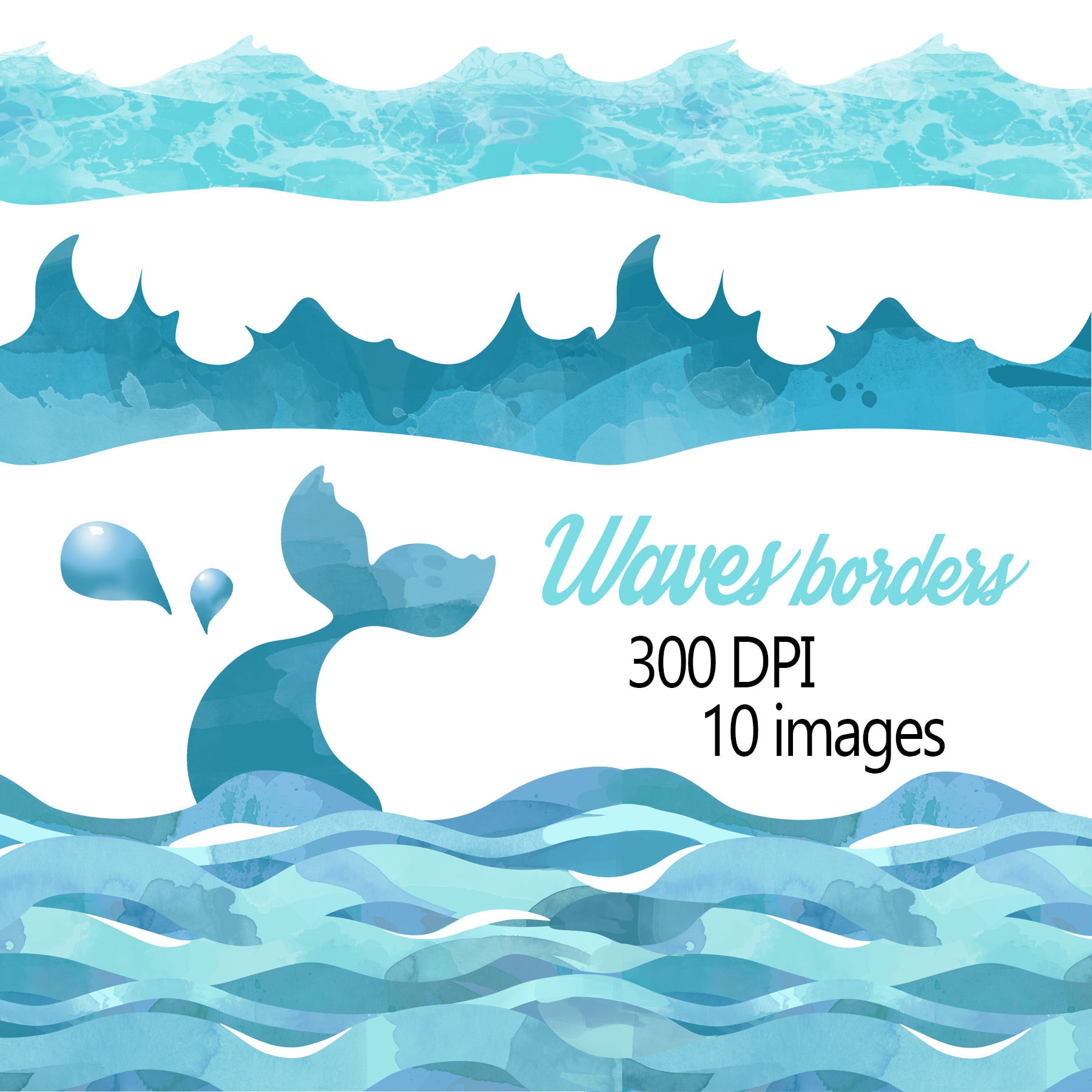 Water Waves Border Clipart