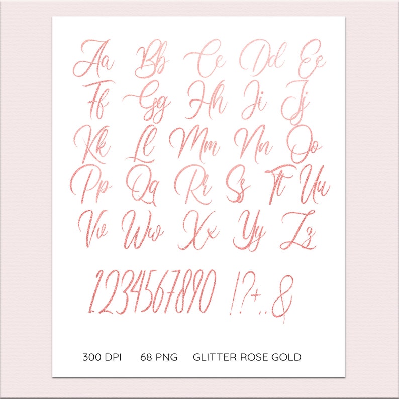 Rose Gold Alphabet Rose Gold Letters Clipart Rose Gold Font - Etsy