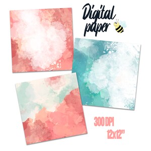 Watercolor Digital Paper, Paint Splatter, Watercolor Background ...