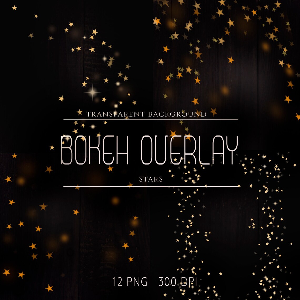 Silver & Gold Stars Clipart, Star Overlays, Bokeh Confetti Borders ...