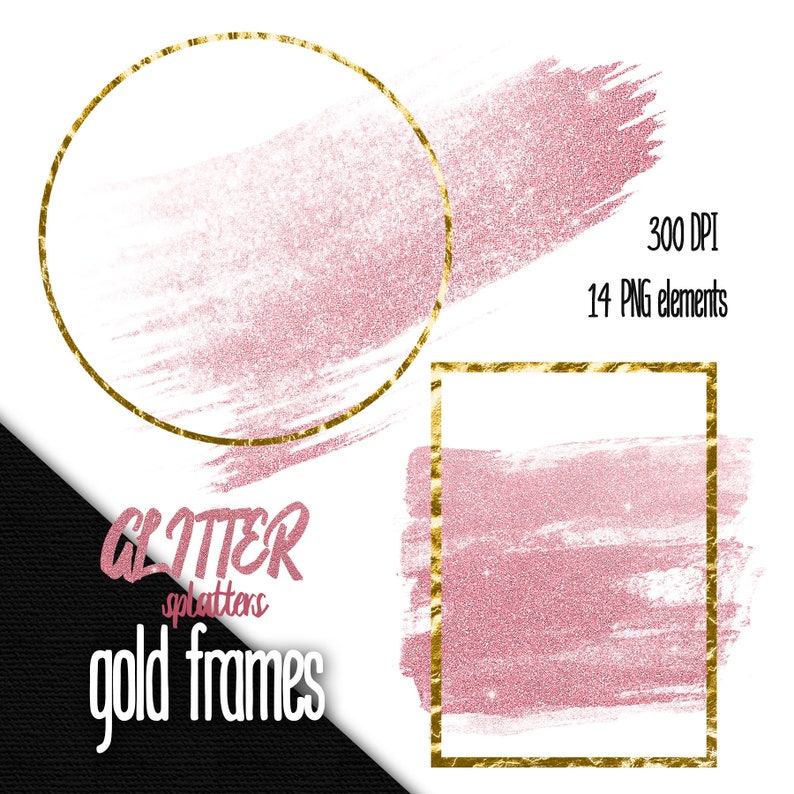 Rose Gold Brush Strokes Rose Gold Watercolor Frame Rose Gold - Etsy