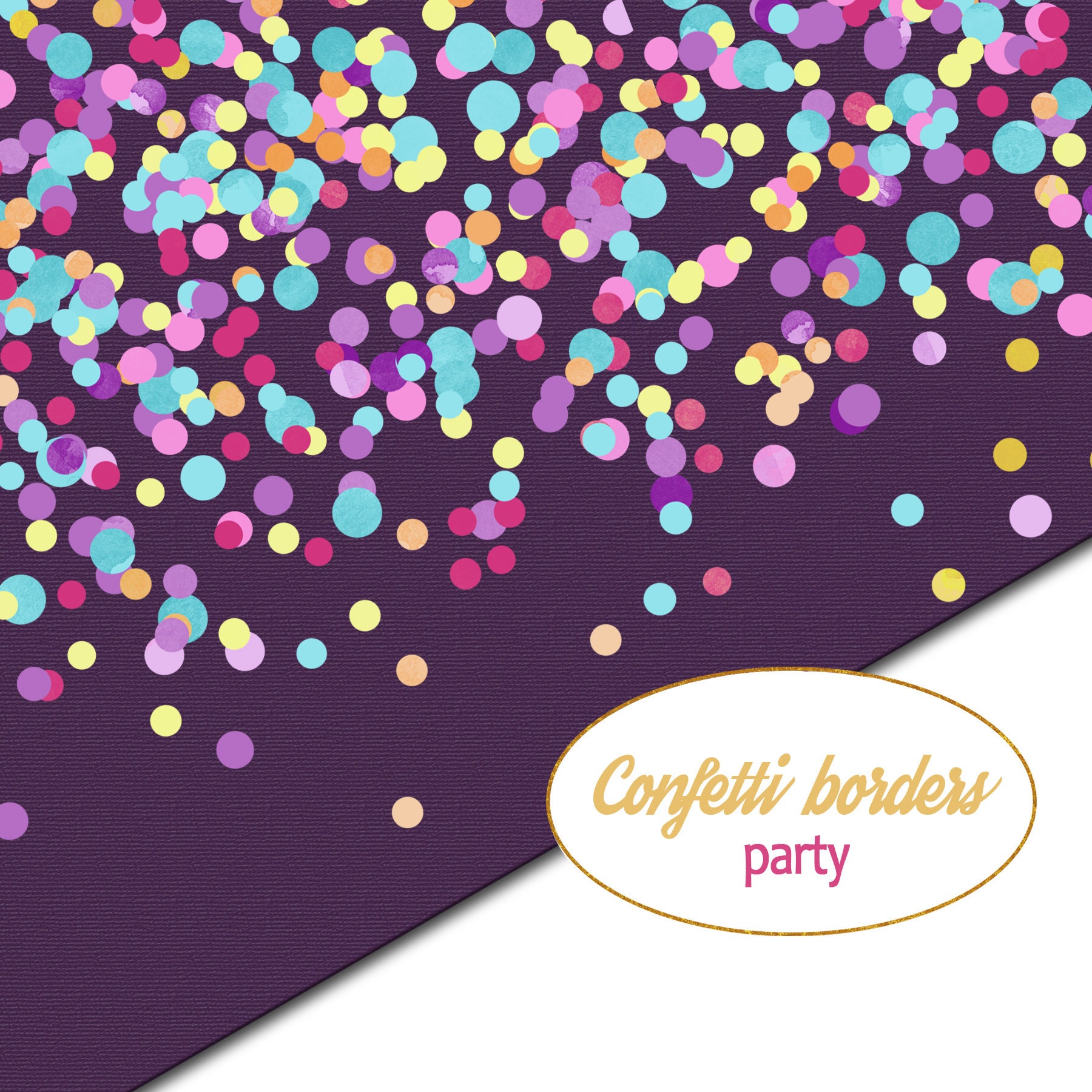 Confetti Border Clipart, Rainbow Confetti Clipart, Colorful Confetti ...