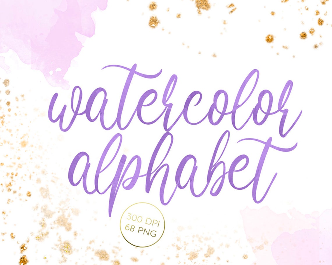 Purple Watercolor Alphabet Watercolor Letters Clipart Violet | Etsy