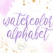 Purple Watercolor Alphabet, Watercolor Letters Clipart, Violet Alphabet ...