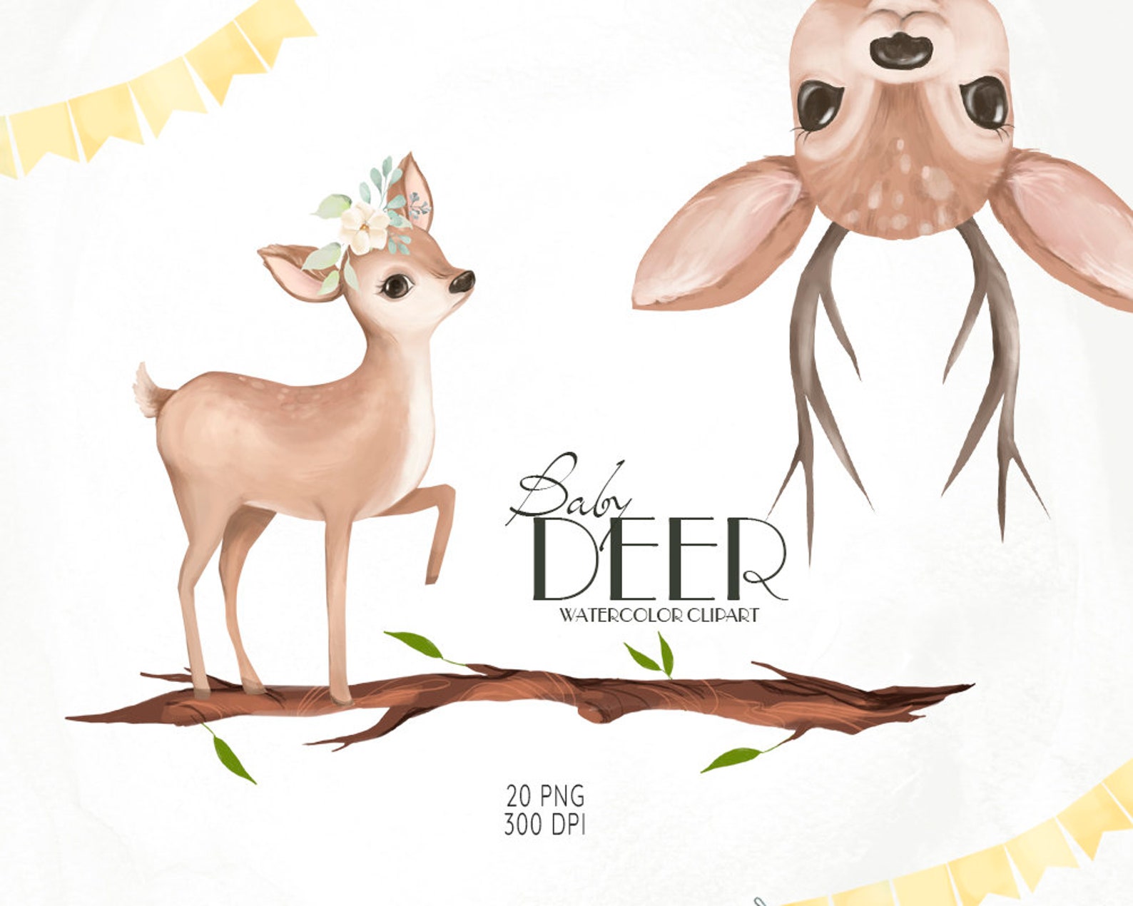Watercolor Deer Baby Deer Clipart Watercolor Little Animals - Etsy