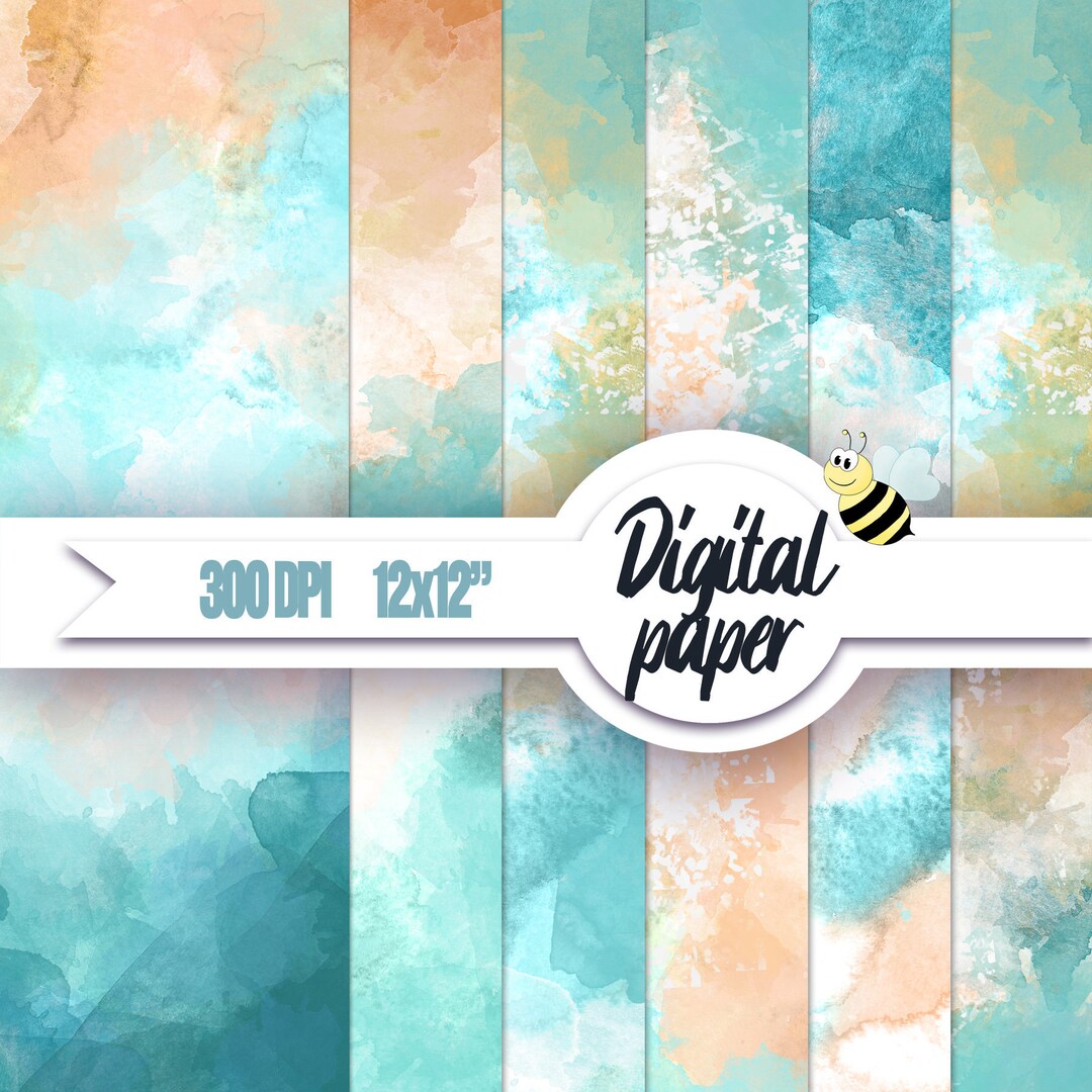Pastel Watercolor Digital Paper, Watercolor Background, Watercolor ...