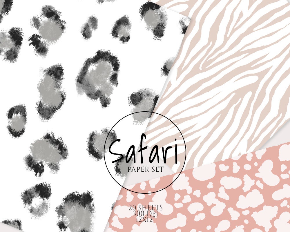 Safari Digital Paper Seamless Textures African Prints - Etsy
