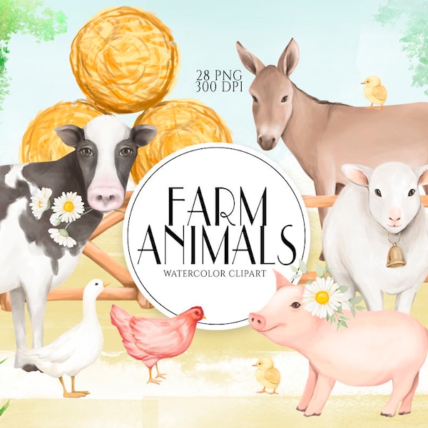 Farm Animal Clip Art - Etsy