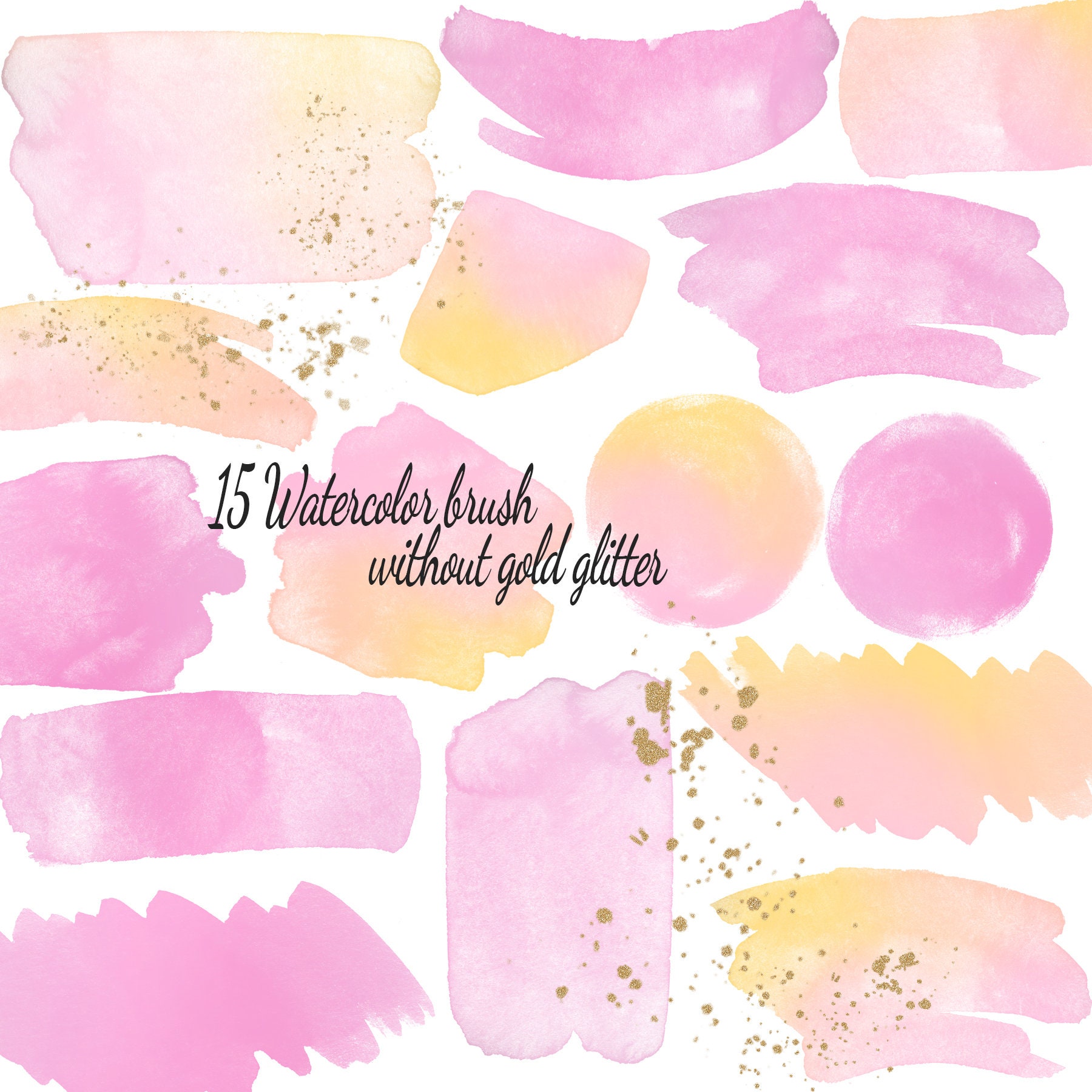 Watercolor Brush Strokes Clipart Pink Brush Strokes Magnolia | Etsy