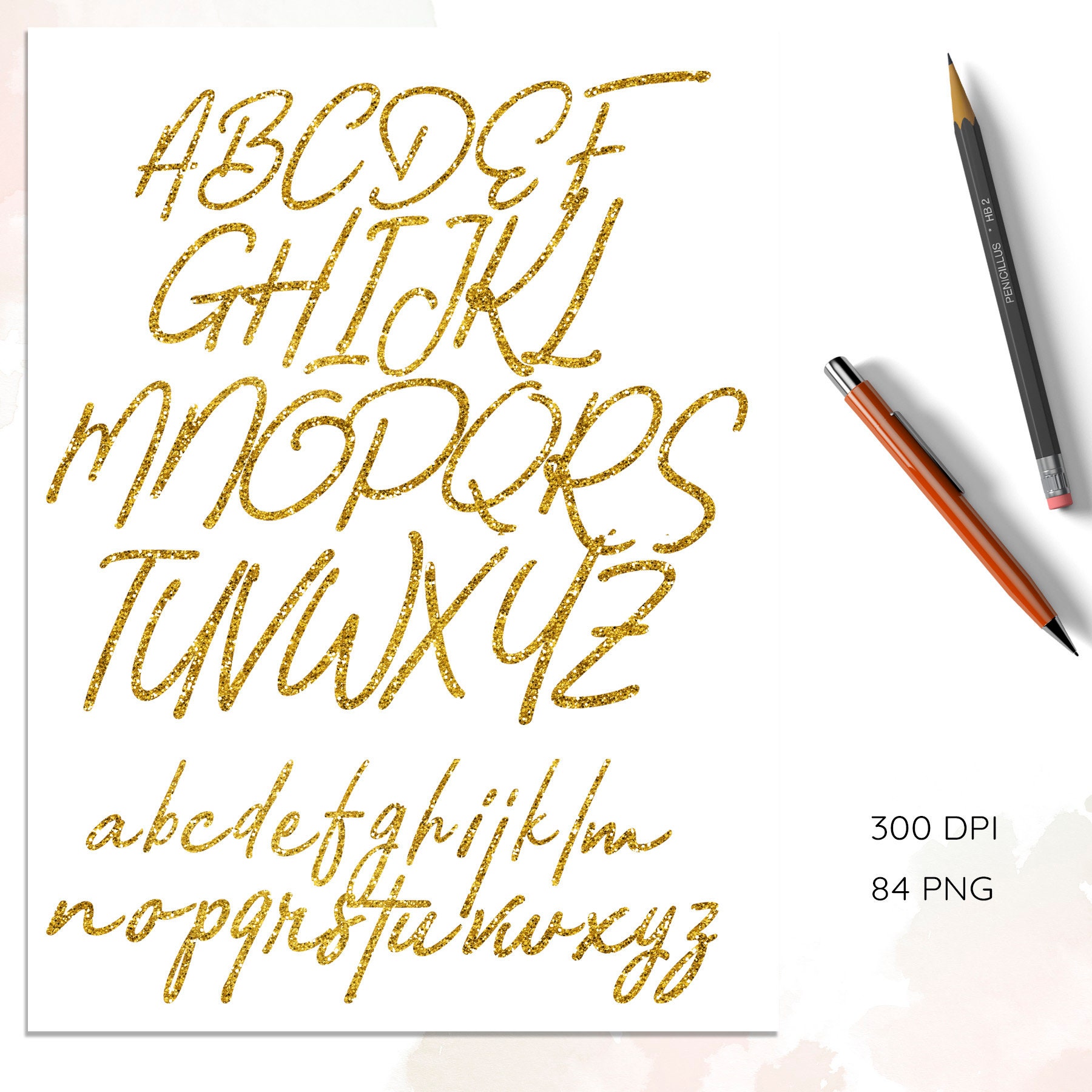 Gold Letters Clipart Glitter Alphabet Clip Art Gold Foil - Etsy