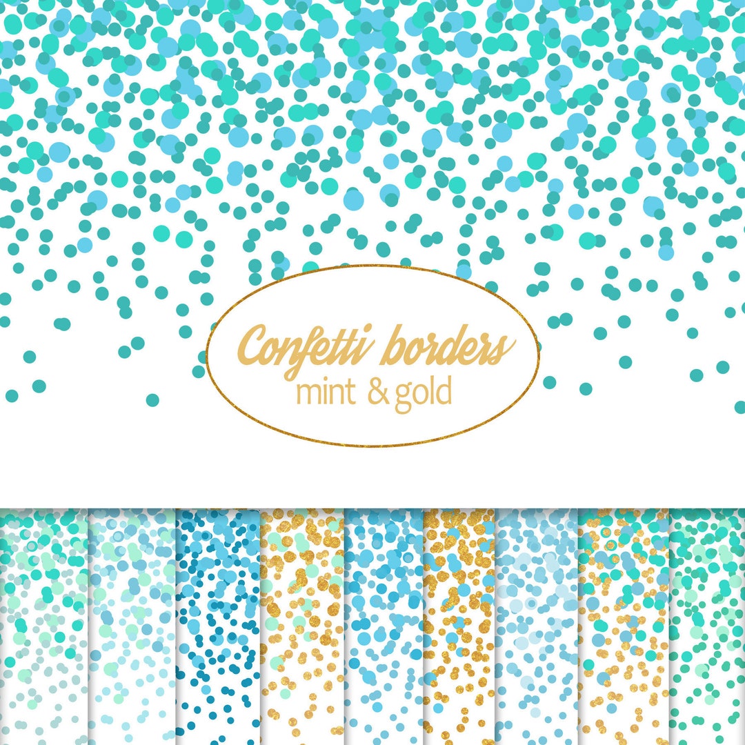 Confetti Border Clipart 20 PNG, Glitter Confetti Clip Art, Watercolor ...