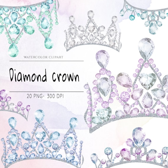 Watercolor Crowns Clipart Tiara Princess Clipart Watercolor | Etsy ...